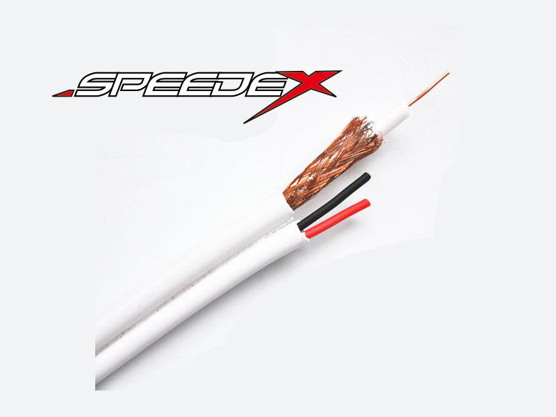 Speedex RG59 Siamese Cable 500ft FT4, 95% copper conductor – White ...