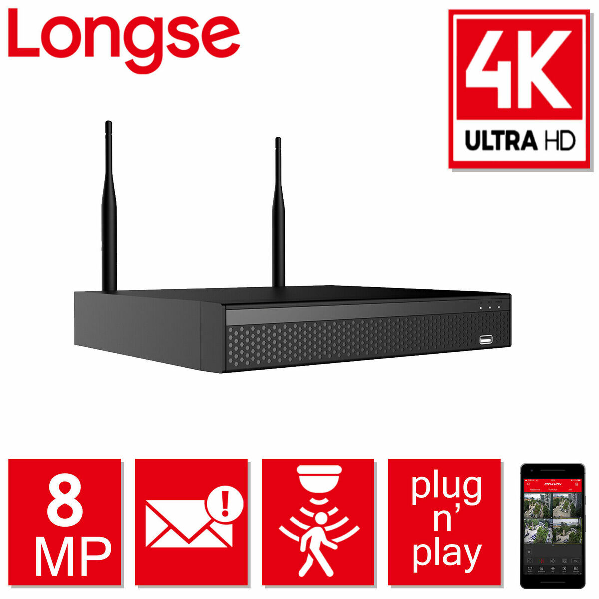 Bitvision OnVif 4CH WIFI NVR - EyeSee Computers & Security Cameras ...